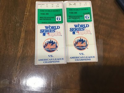 2 1986 Game 6 Met World Series Ticket Stubs | eBay