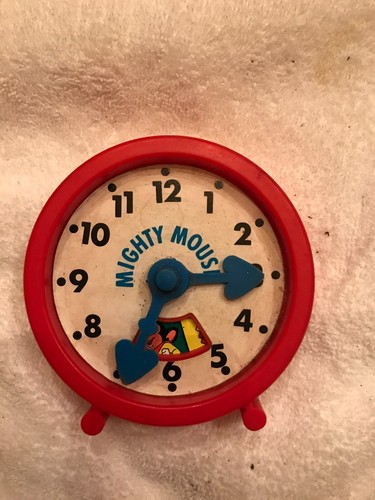 VINTAGE MIGHTY MOUSE TOY LEANING CLOCK MADE IN HONG KONG | eBay