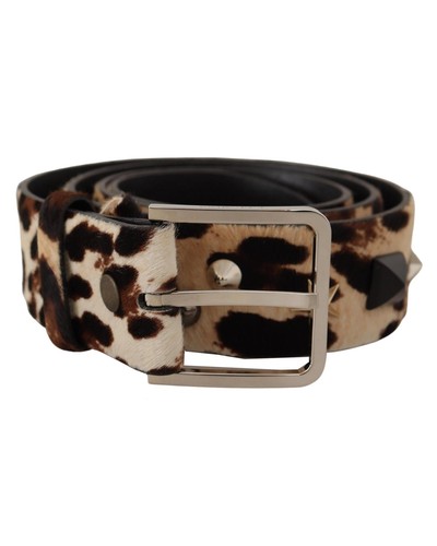 Dolce & Gabbana Leopard Print Belt with Studs - Belts - Brown -Size 95 ...