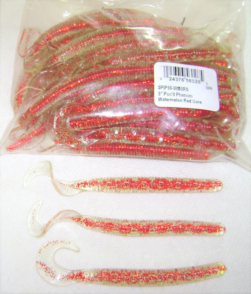 200 MISTER TWISTER POC'IT PHENOM WORMS LURES BAMA BUG CALI 420 RED CORE ...