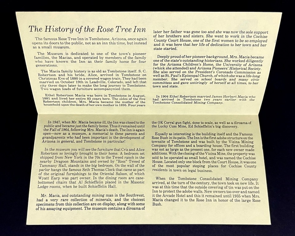 1990s Tombstone Arizona State Park Historama Rose Tree Vintage Travel ...