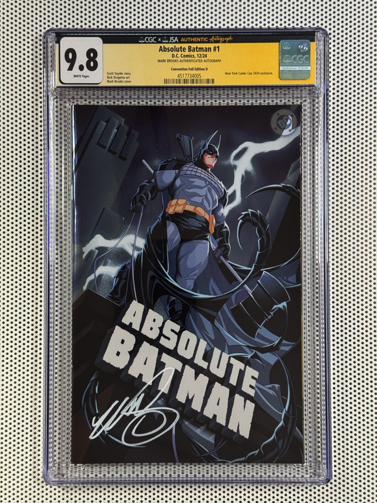 Absolute Batman #1 2024 DC Comics 1st Print Signed Mark Brooks Variant ...