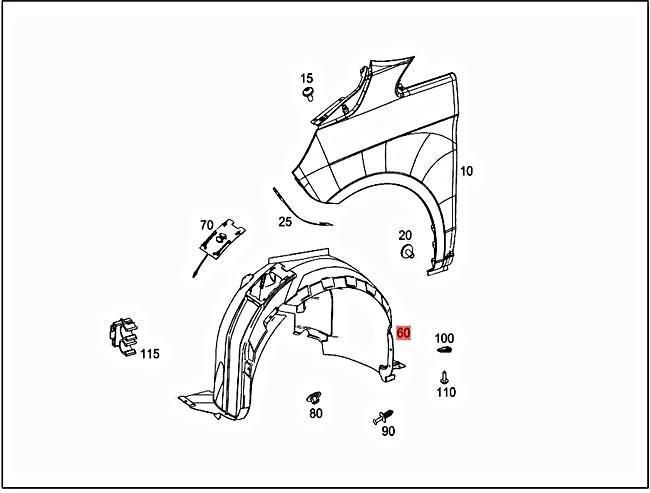 Genuine MERCEDES Vito Mixto Right front wheel arch Trim wheel well ...