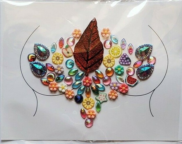 Chest Gems Party Make Up Adhesive Glitter Jewel Tattoo Sticker Festival ...