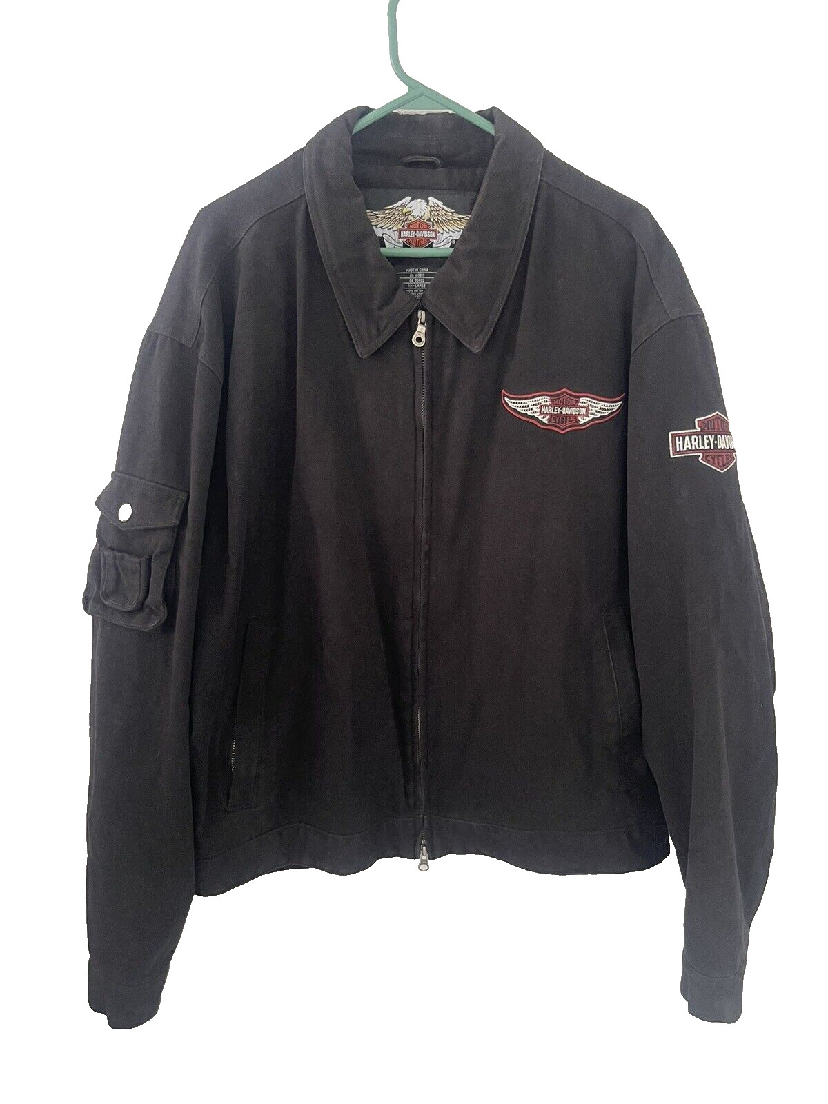 HARLEY DAVIDSON Men's Denim Jacket Black Back Graphic… - Gem