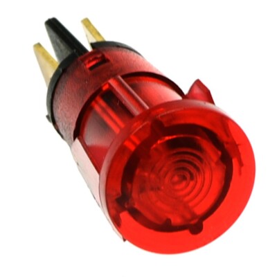 SIGNALLAMPE D 13MM ROT 230V ANSCHLUSS FLACHSTECKER 6,3MM TEMP.BEST. 120 ...