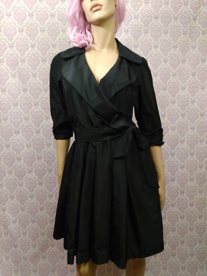 Sandra Angelozzi Wide Collar Taffeta Cocktail Dress EUR 40 US 10 Full ...