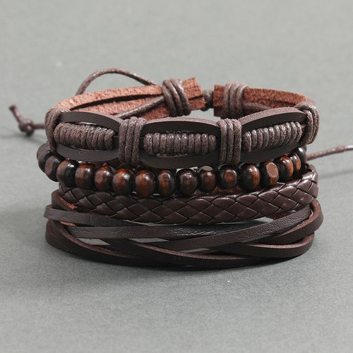 Armband Mehrschichtiges Φ Lederarmband Retro-Schmuck Mode Unisex ...