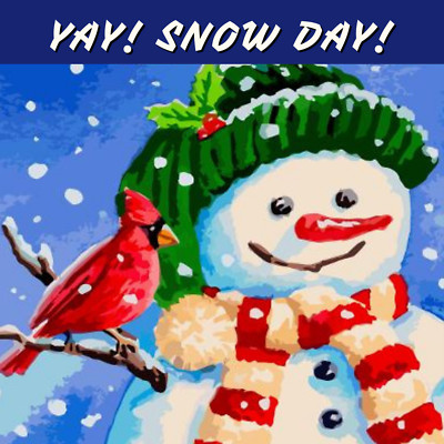 Yay Its A Snow Day Snowman and Cardinal sign or door hanger | eBay.de