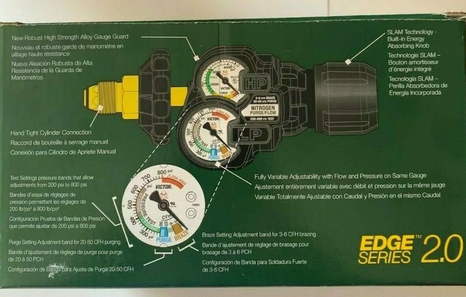 Victor ESS32-PFH 800 PSI Nitrogen Purge Regulator with pressure/flow ...