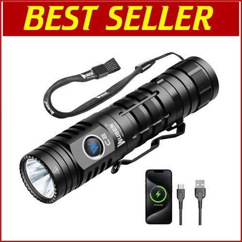 USB-C Rechargeable Pocket Flashlight, 2000 Lumen, 7 Modes for ...