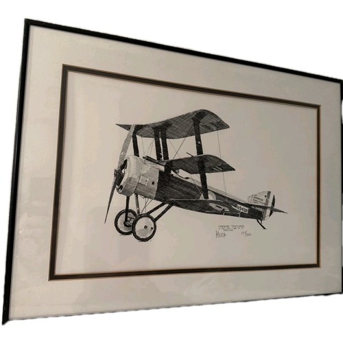 Art Drawing Signed Joe Milich Framed 177/500 Sopwith Triplane ‘78 ...