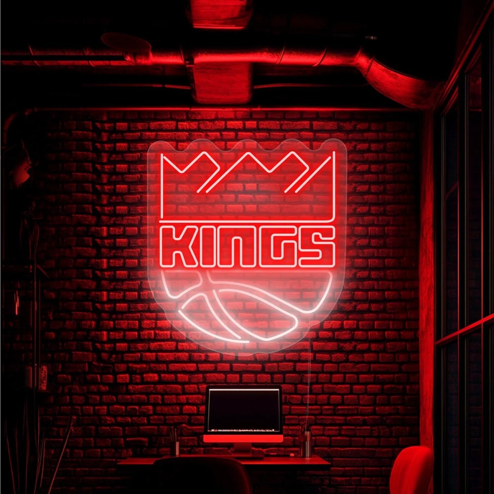 Sacramento Kings LED flex Neon Sign 22"x20" Light Man Cave Room Wall ...