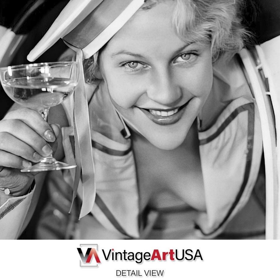 Beautiful Blonde in Sailor Outfit Showing Cleavage Photo Print - 1930s Champagne | eBay