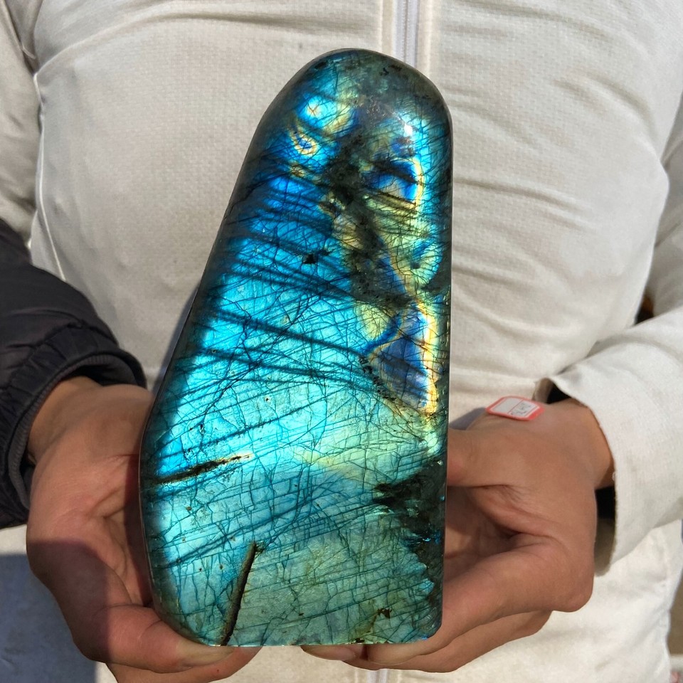 2.8lb Natural Labradorite Quartz Crystal Display Mineral Specimen ...