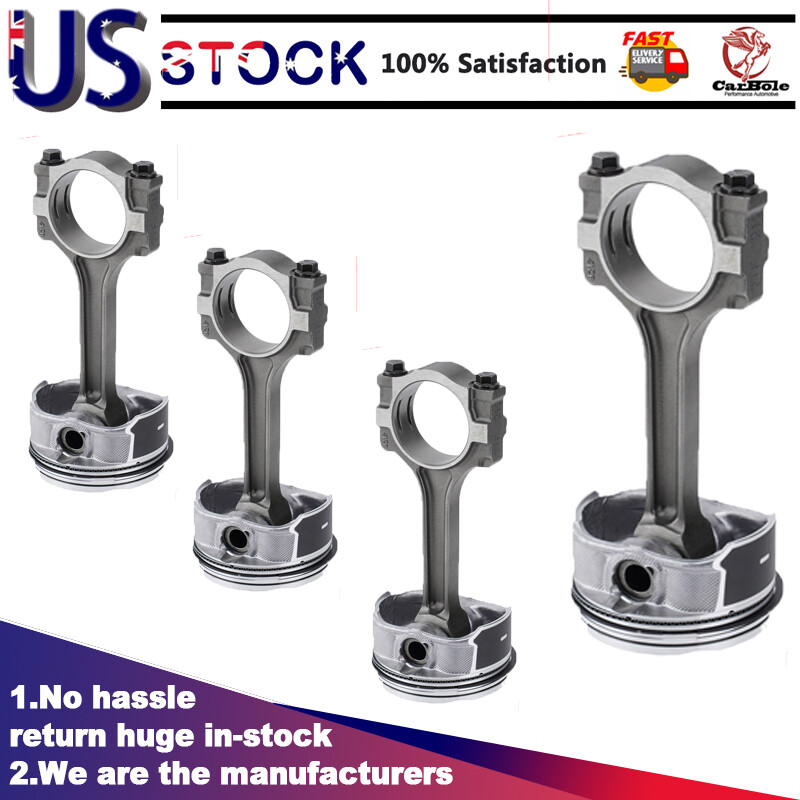 4x For Chevrolet Malibu 2008-2014 2.4L Connecting Rod & Engine Pistons ...