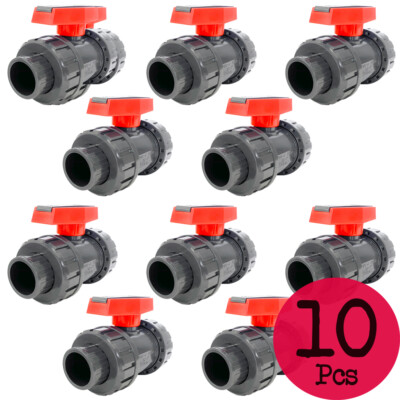 Lot of 10 PCS Sch 80 PVC 1 Inch True Union Ball Valve Socket Connect | eBay
