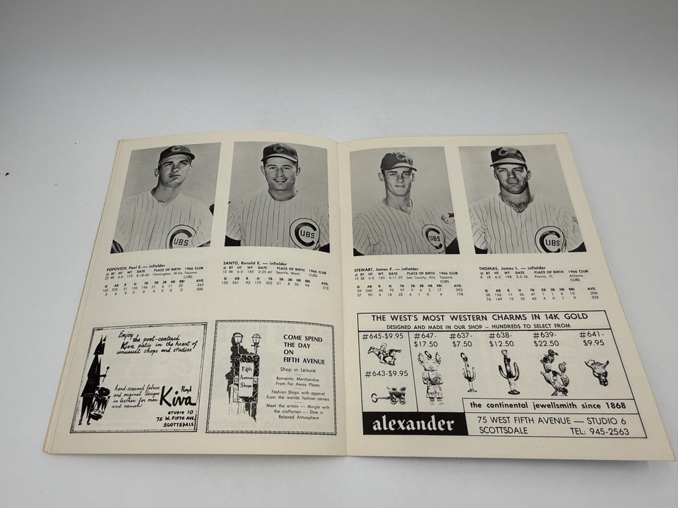 1967 Chicago Cubs Giants Spring Training Scorecard Program 1st year ...