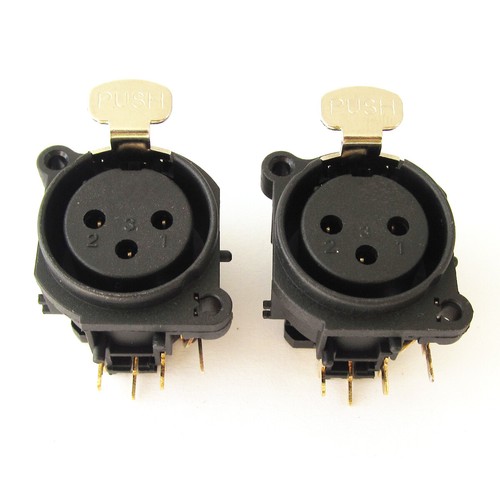 50pcs Microphone XLR 3pin Female Gold Pin Panel Mount Chassis PCB ...