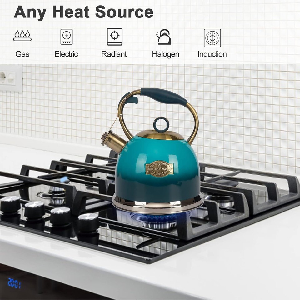 Tea Kettle -3.0 Quart Tea Kettles Stovetop Whistling Teapot Stainless ...