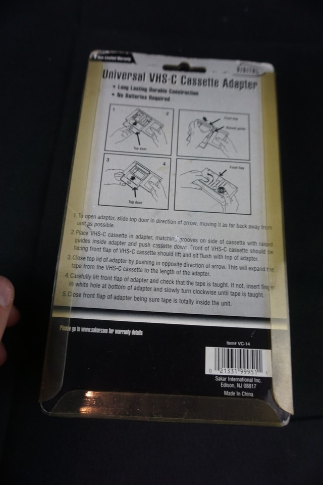 VHS-C to VHS Tape Adapter Digital Concepts for Camcorder Video Transfer ...