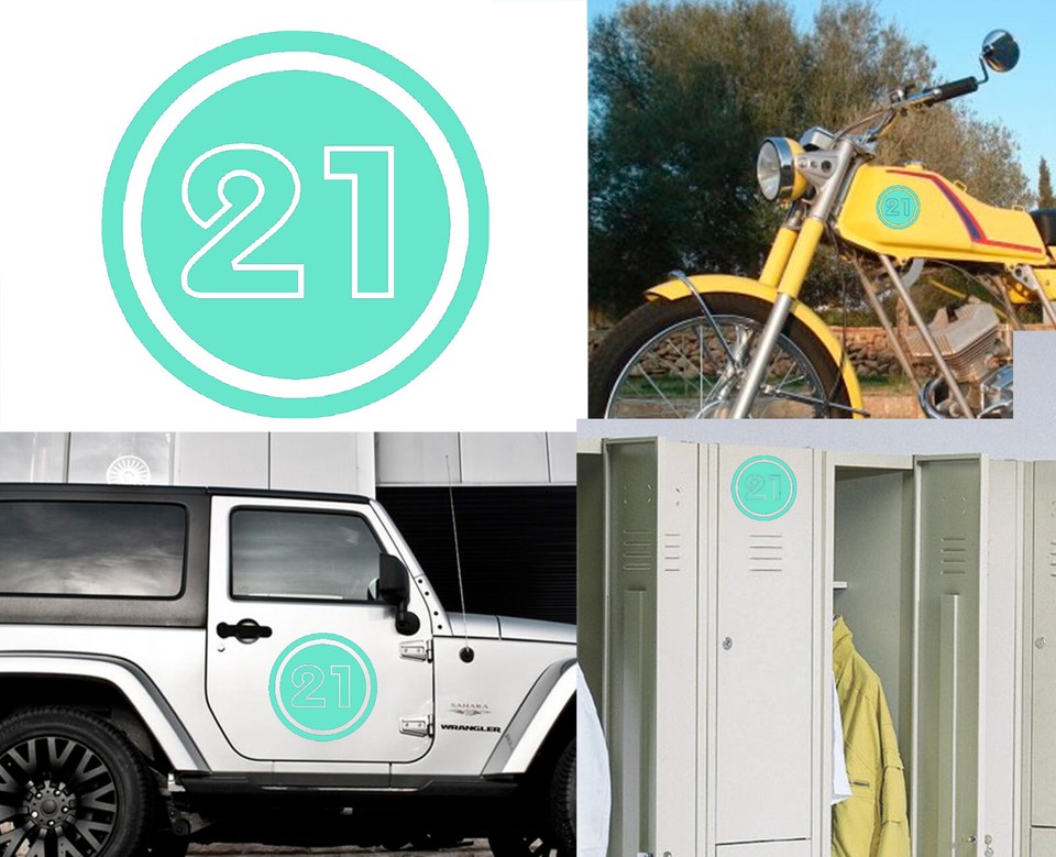 Numero 21, Adesivo In Vinile Versione V02B | eBay