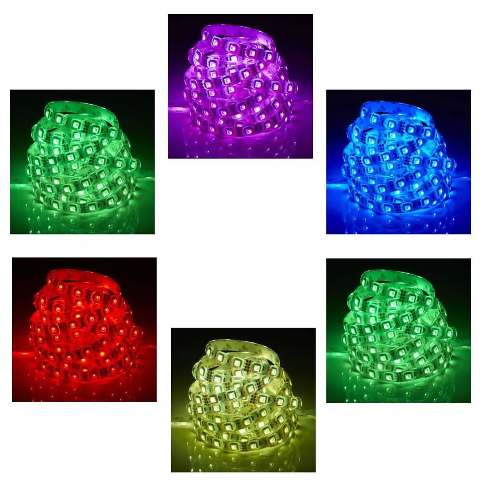 LED STRIP LIGHTS 5050 RGB COLOUR CHANGING TAPE UNDER CABINET KITCHEN TV ...