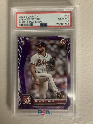 2022 Bowman Paper SPENCER STRIDER Purple Pattern Parallel 112/199 ...