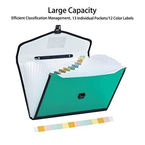 FANWU 13-Pockets Expanding File Folder with Handle, Legal Size, Plastic ...