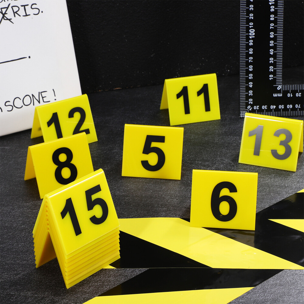 15 Pcs Evidence Markers Crime Scene Markers Plastic Desk Number Markers ...