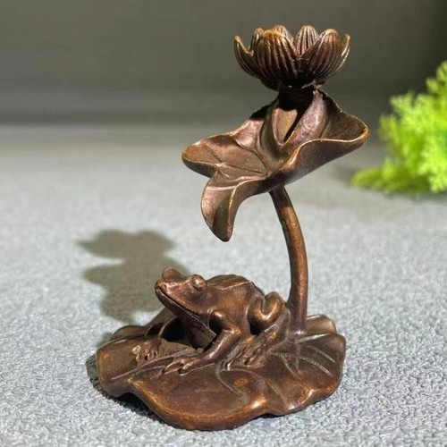 Chinese Copper Bronze Frog Lotus Incense Burner | eBay