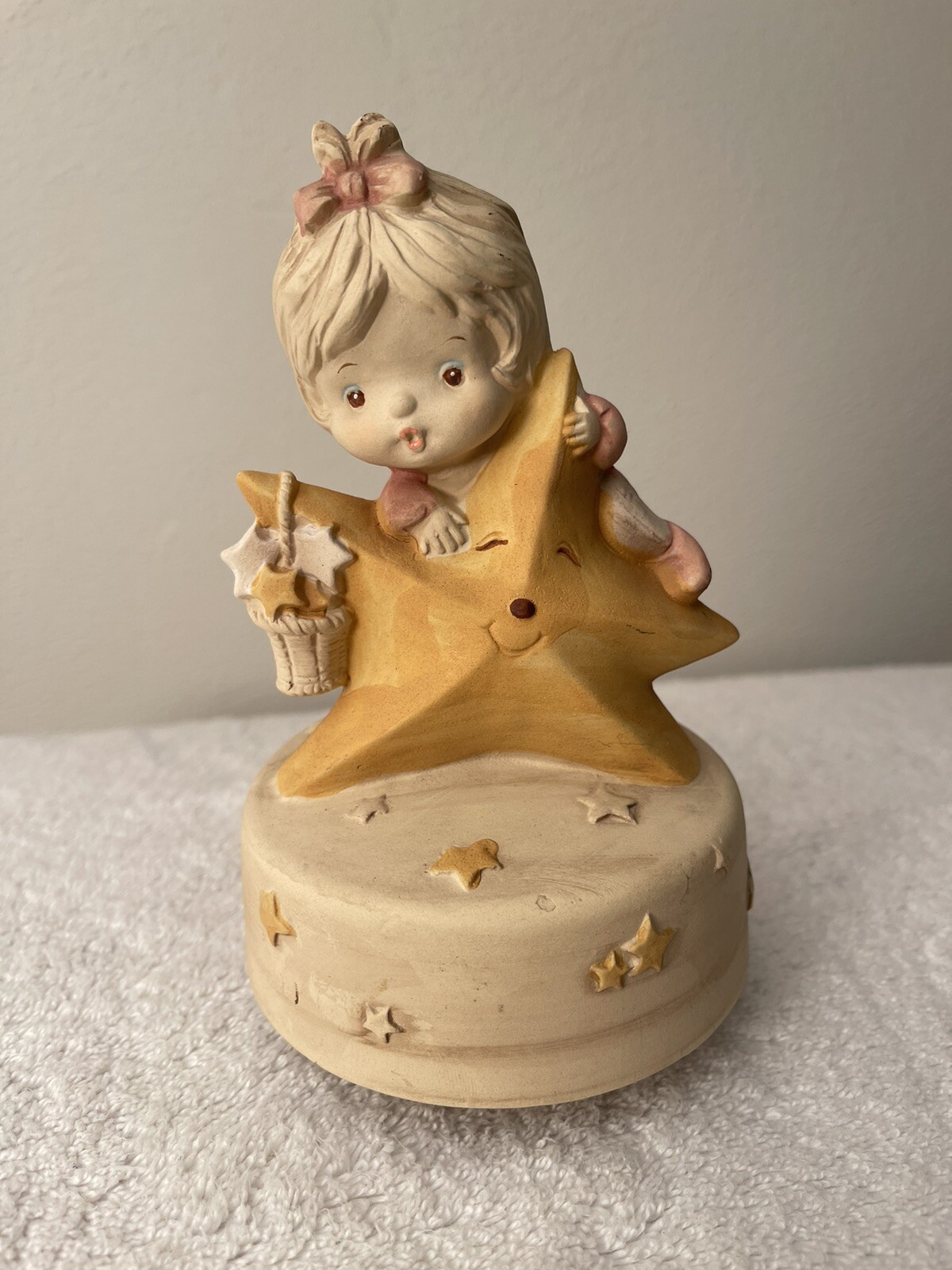 Vintage Girl Music box UCTCI Japan "Star Dust" Little Girl Climbing on ...