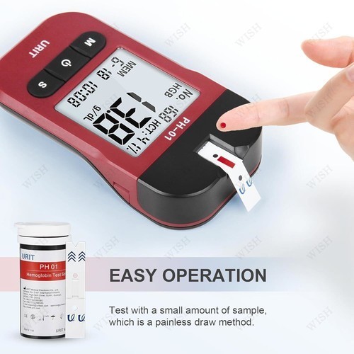 URIT Hemoglobin Analyzer Fast HB Testing Kit with 25 Test Strips，Anemia ...