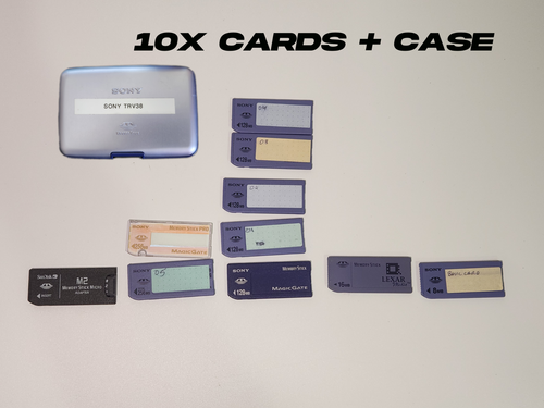 Lot of 10 Sony, Sandisk, Lexar Memory Stick Pro & Case 1GB/256MB/128MB ...