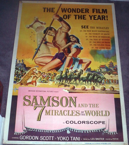 SAMSON AND THE 7 MIRACLES OF THE WORLD original large 40x60 poster ...