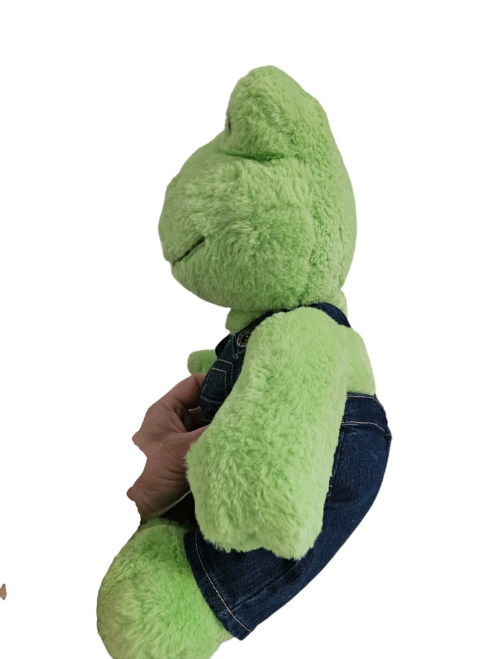 Build A Bear Frog with Overalls Spring Green 16" Stuffed Plush BAB ...