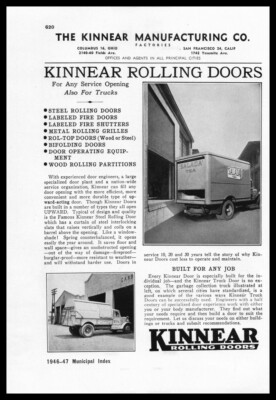 1946 Kinnear Mfg Service Fire Rolling Doors Columbus OH Vintage trade ...
