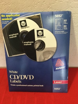 Avery 5692 CD/DVD Label - 52 / Pack - Circle - Sheet - Laser - White | eBay