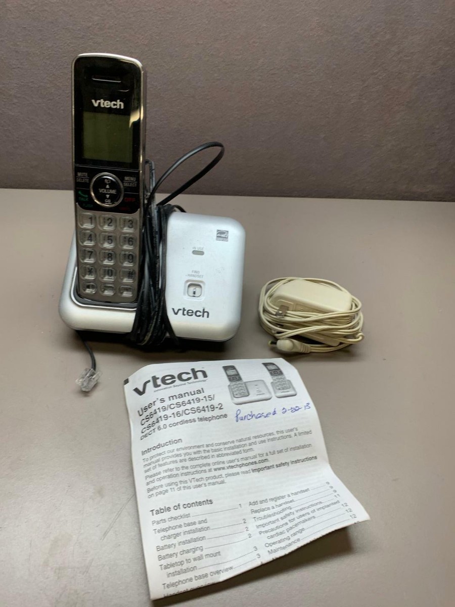 Vtech Two Handset Cordless Phone System Cs64192