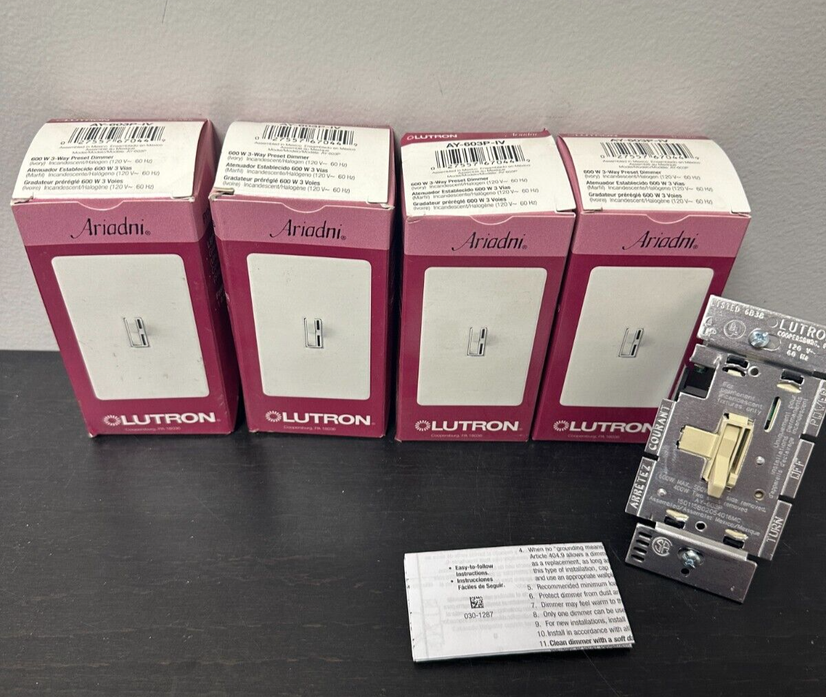 NEW IN BOX - Lutron AY-603P-IV 600-watt 3-Way Dimmer Switch - Ivory ...