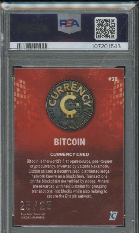2023 Cardsmiths Currency S2 RUBY GEMSTONE BITCOIN Mona Lisa #38 PSA 9 ...