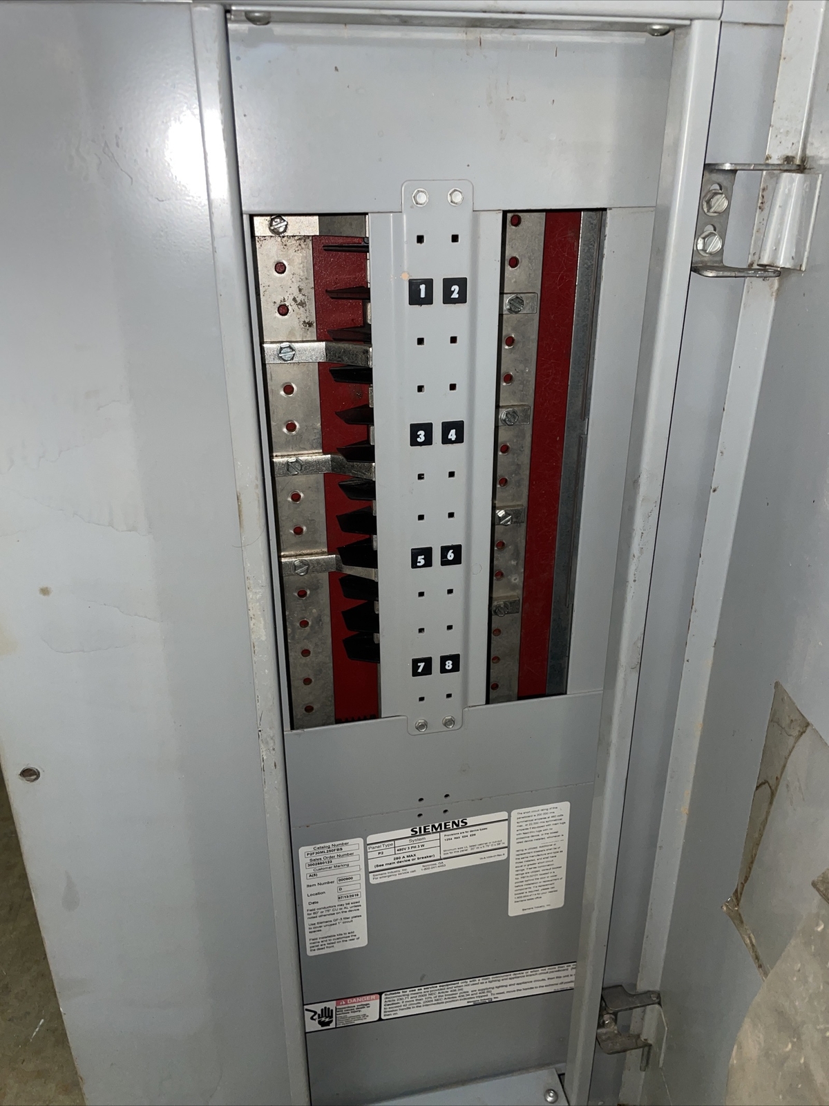 SIEMENS P2F30ML250FBS PANELBOARD 480V OUTDOOR 250A ED4 BREAKERS | eBay