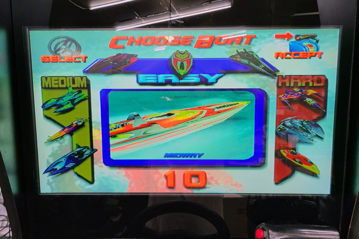 HYDRO THUNDER Stand Up Arcade Boat Racing Driving Video Game Machine ...