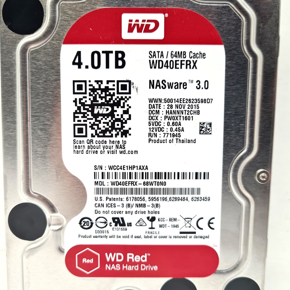 Western Digital Red WD40EFRX 4TB SATA III 3.5" 64MB 5400RPM NAS HDD ...