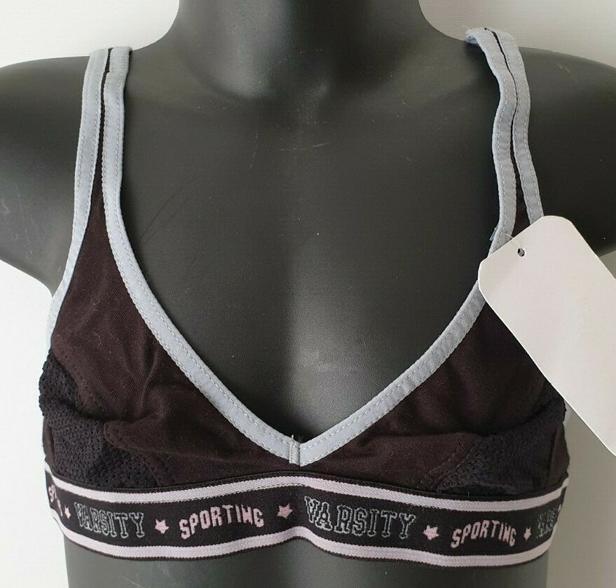 BNWT Girls Sz 70A AUS 7A Absorba Brand Black Adjustable Soft Sport Bra ...