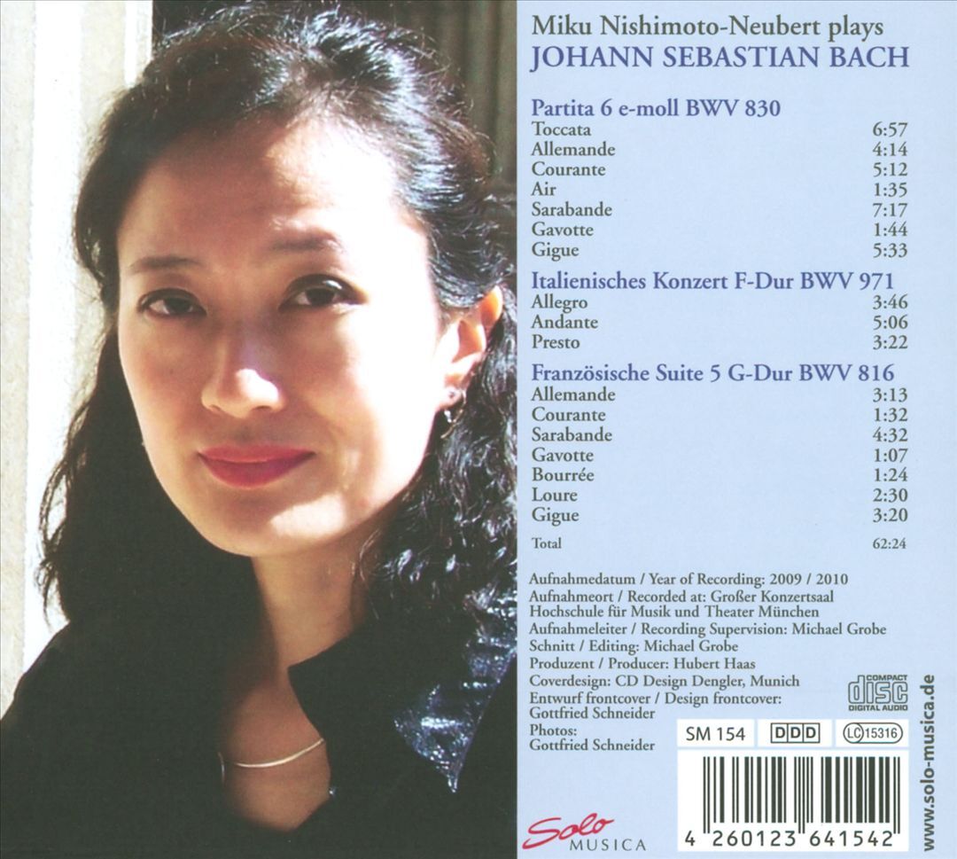 MIKU NISHIMOTO-NEUBERT PLAYS BACH NEW CD 4260123641542| eBay