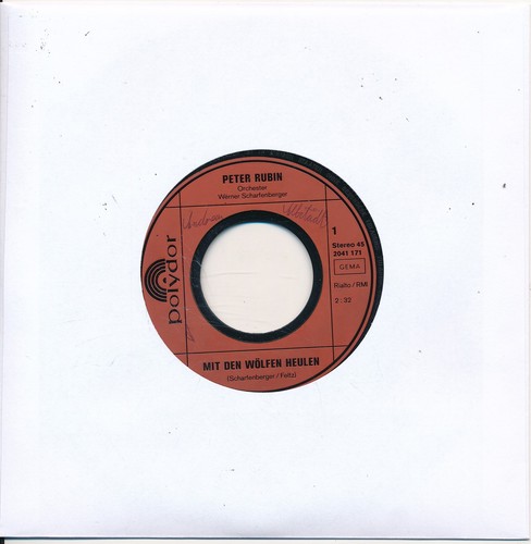 Mit den Wölfen heulen - Peter Rubin - Polydor - LC Single 7" Vinyl 179/ ...