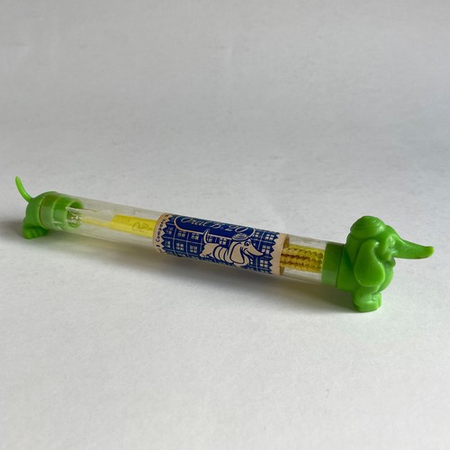 Vintage Dachshund Dog Toothbrush Toy Oral B Packaging & Label Green ...