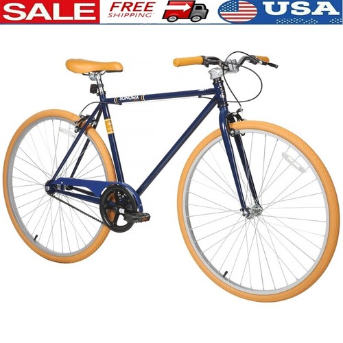 700C Mens City Bike Lightweight Steel Frame Single Speed Front ...