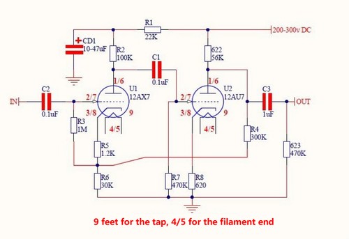 Tube Preamp Schematic 12ax7